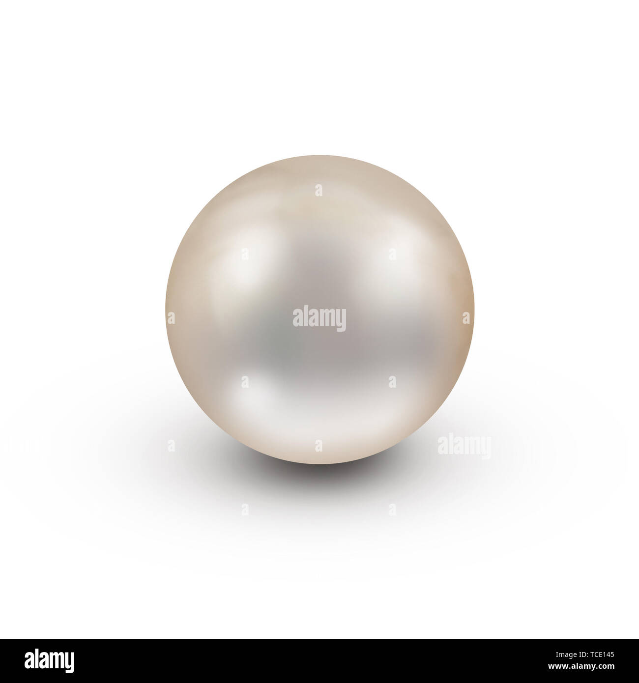 Shimmering beautiful white natural nacreous pearl isolated on white ...