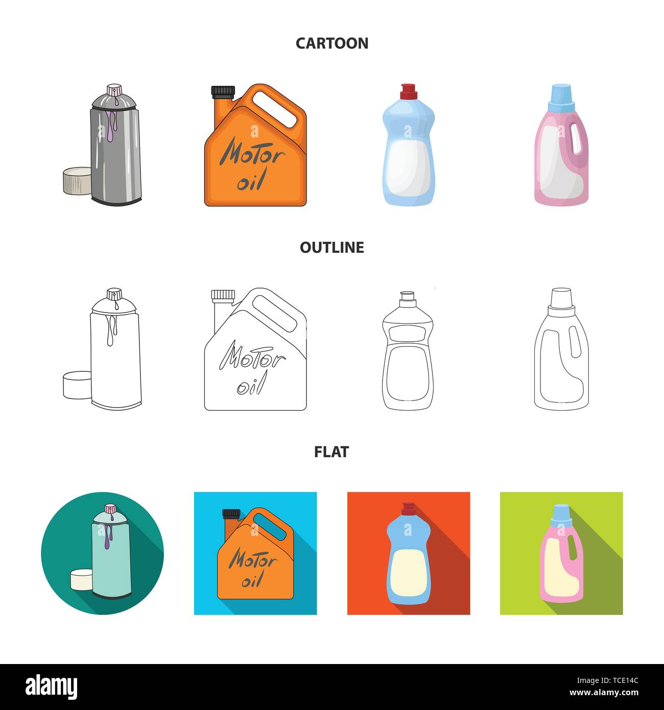 Vector design of plastic and container icon. Set of plastic and ...