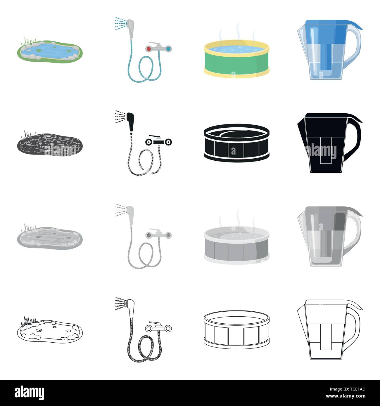 Fountain pool fountain Stock Vector Images - Alamy