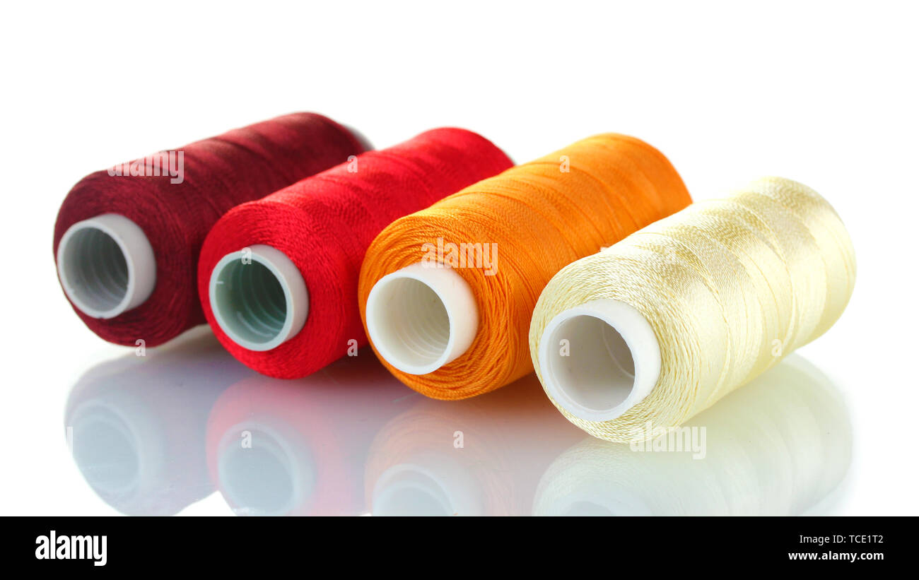 bright bobbin thread isolated on white Stock Photo - Alamy