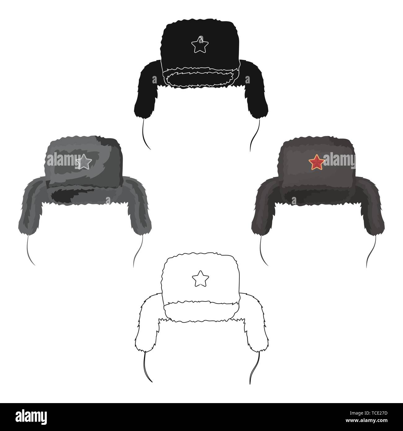 Ushanka cap Stock Vector Images - Alamy