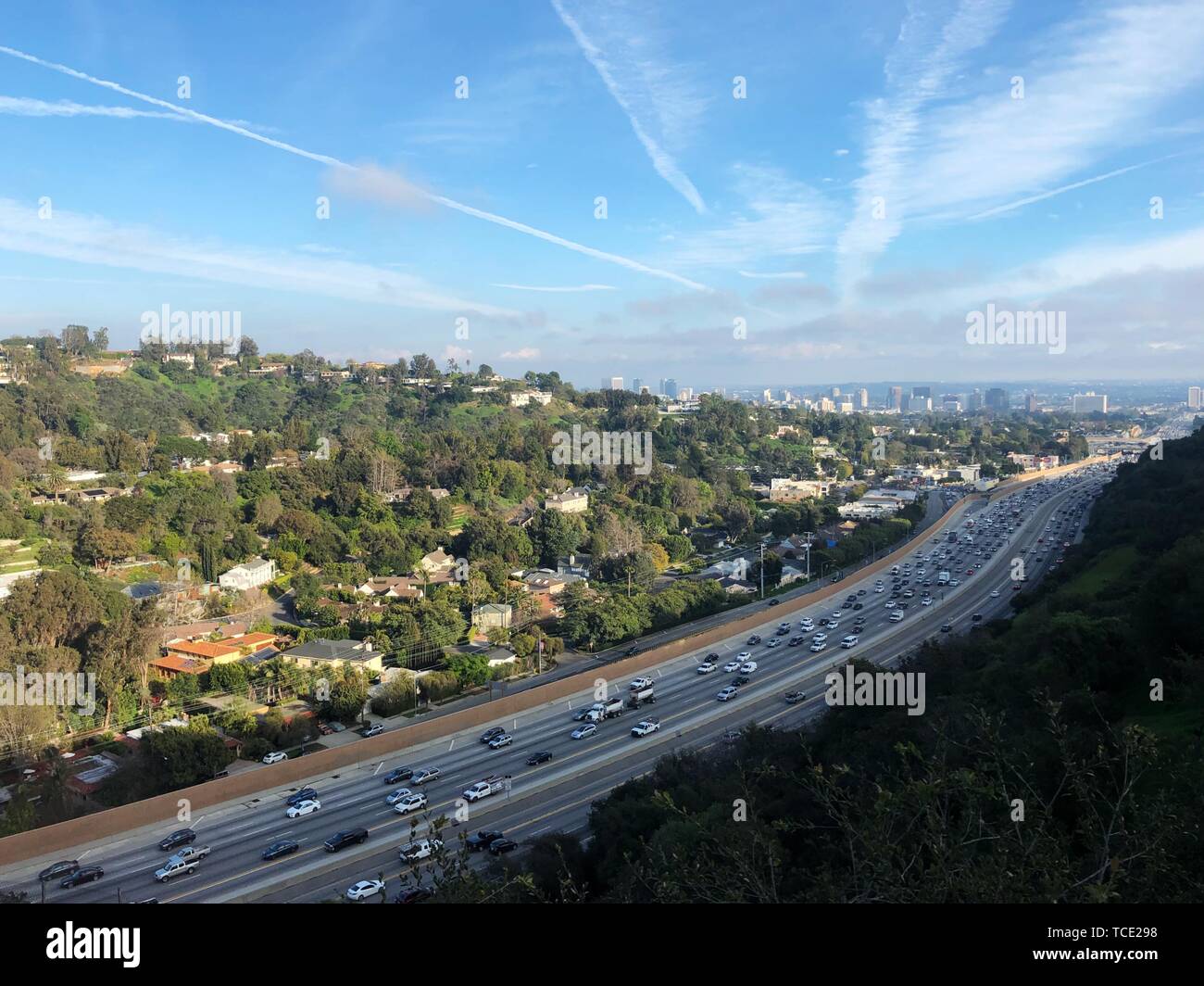 405 freeway near Bel Air, Los Angeles, California, United States Stock ...