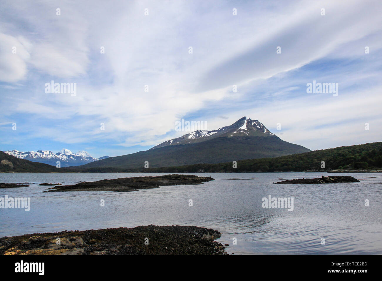 Roca lake, Tierra del Fuego National Park, Patagonia, Argentina Stock ...
