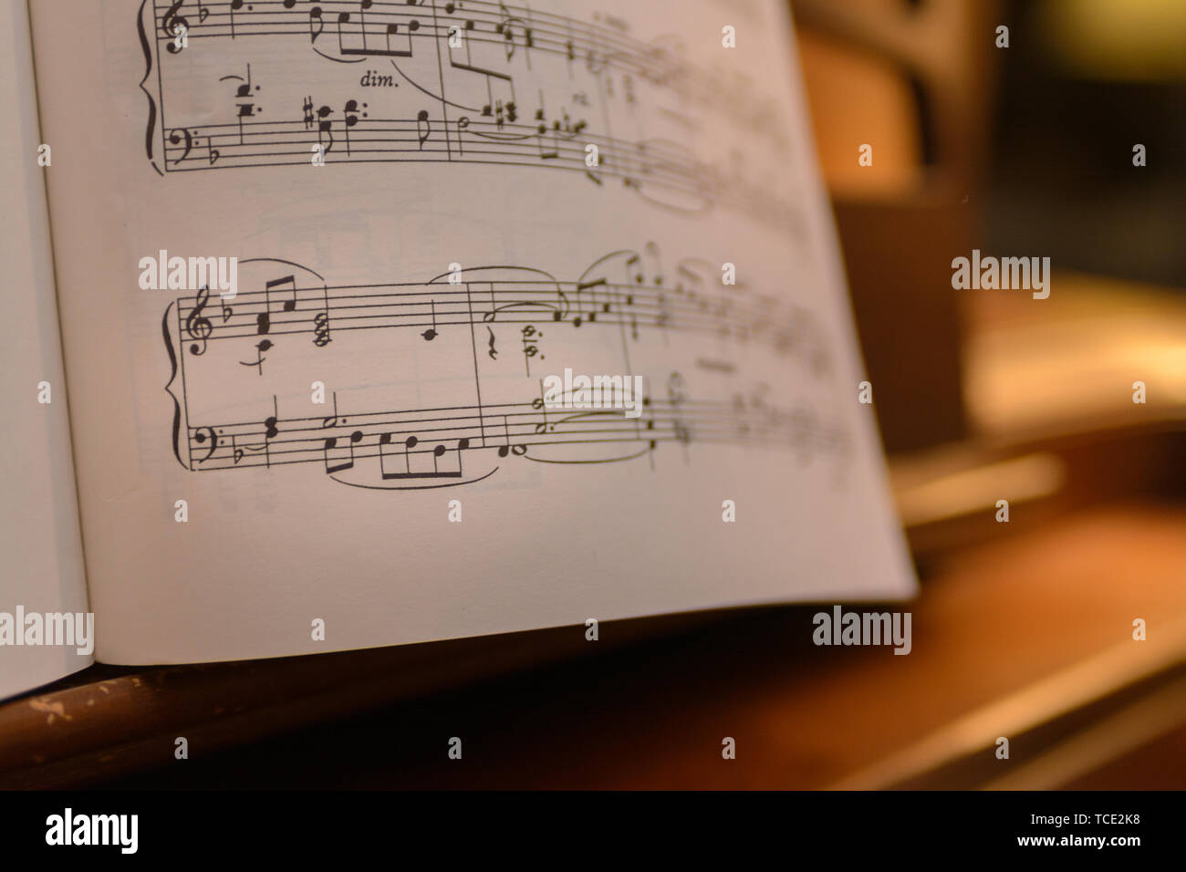Book with piano sheet music hi-res stock photography and images - Alamy
