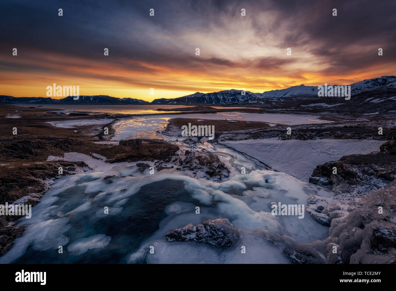 Frozen winter landscape, Iceland Stock Photo - Alamy