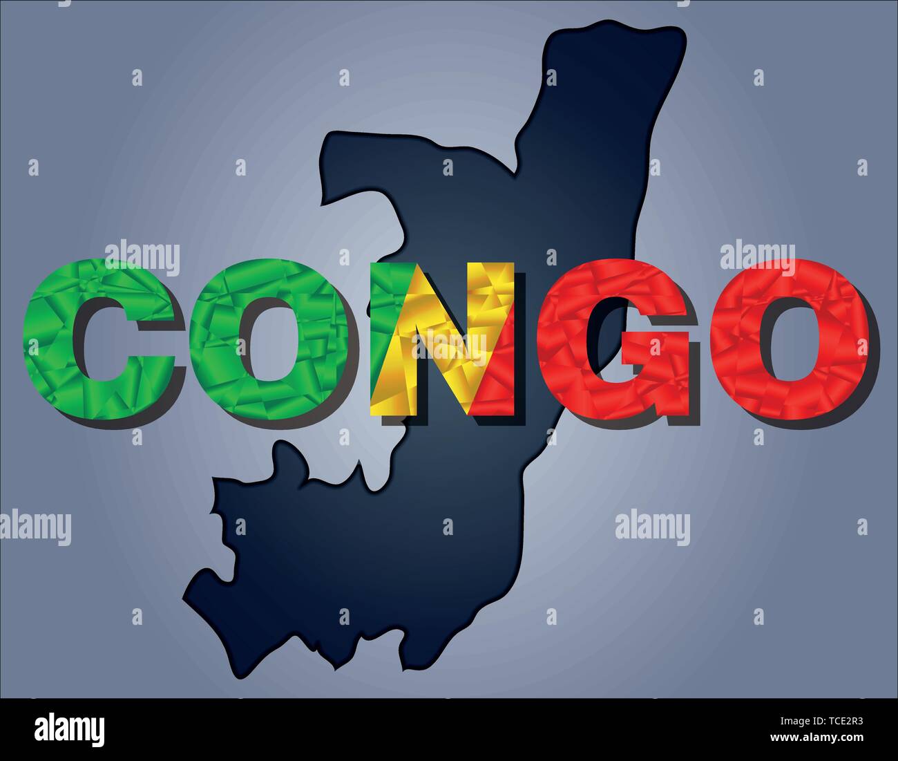 Congo republic map black white hi-res stock photography and images - Alamy