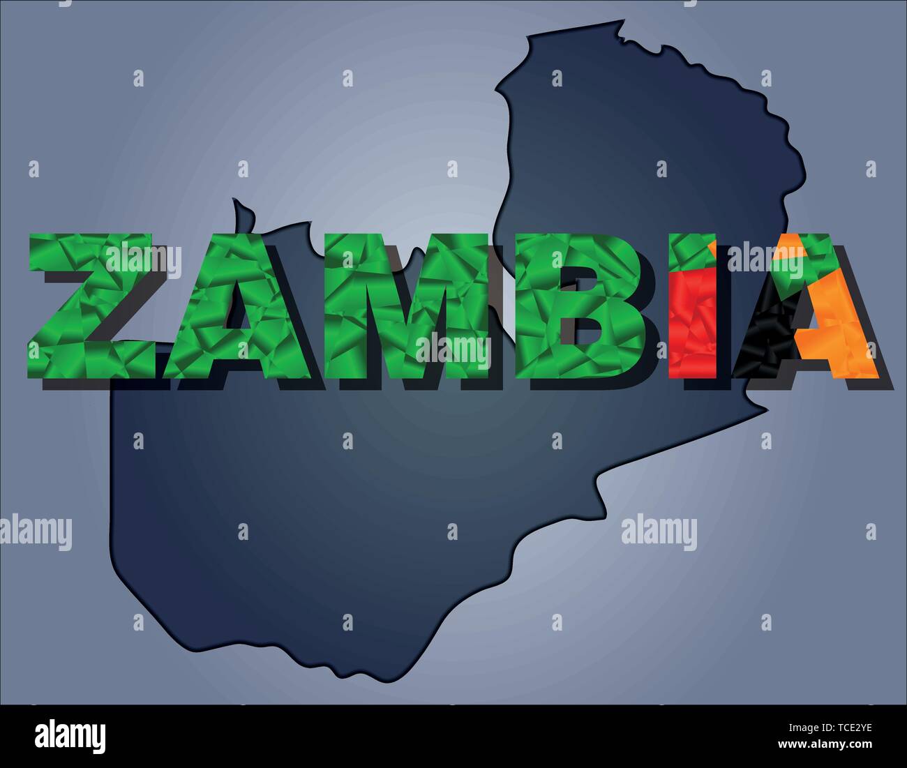 Zambia shape country word hi-res stock photography and images - Alamy