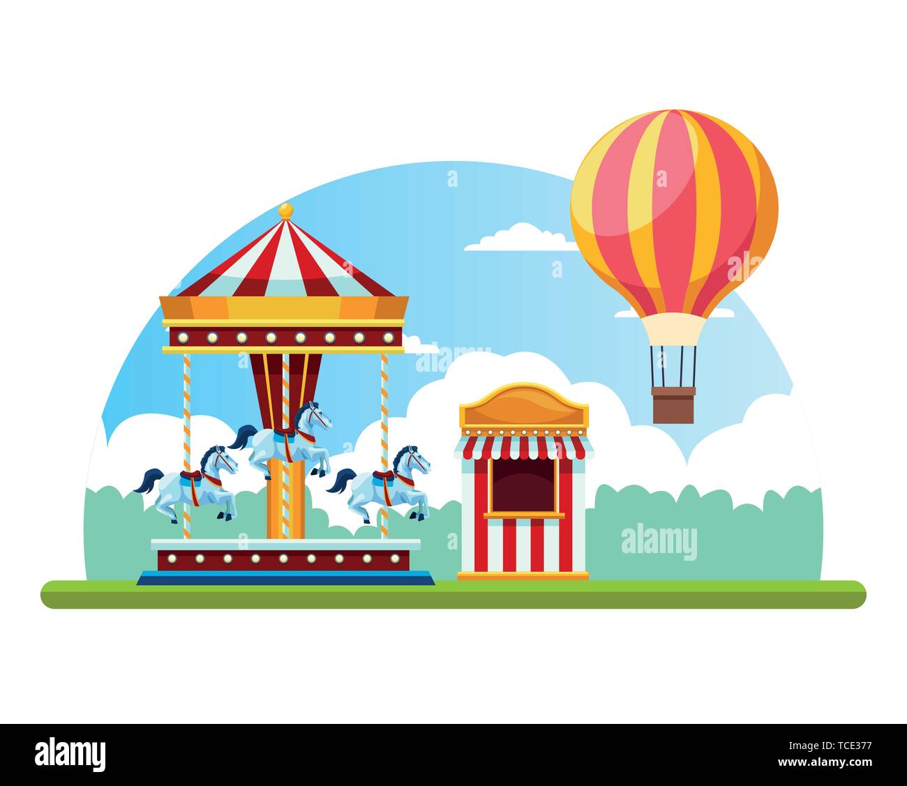 Circus fair festival scenery cartoon Stock Vector Image & Art - Alamy