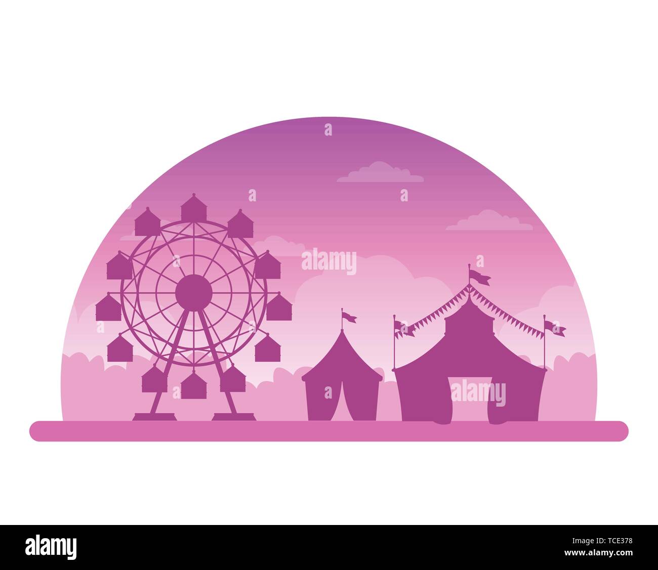 Festival big wheel cartoon Stock Vector Images - Alamy