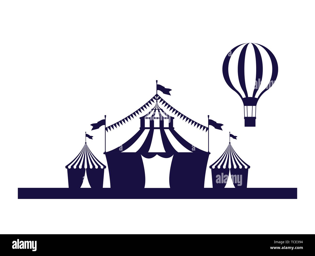 Circus festival fair scenery blue and white colors Stock Vector Image ...