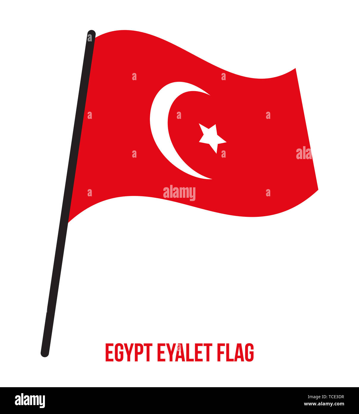 Egypt Eyalet (1517-1867) Flag Waving Vector Illustration on White ...
