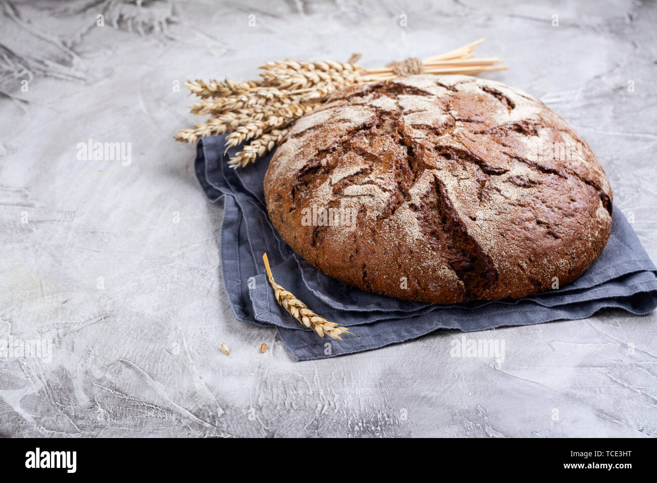 Fresh round sourdough bread Stock Photo - Alamy