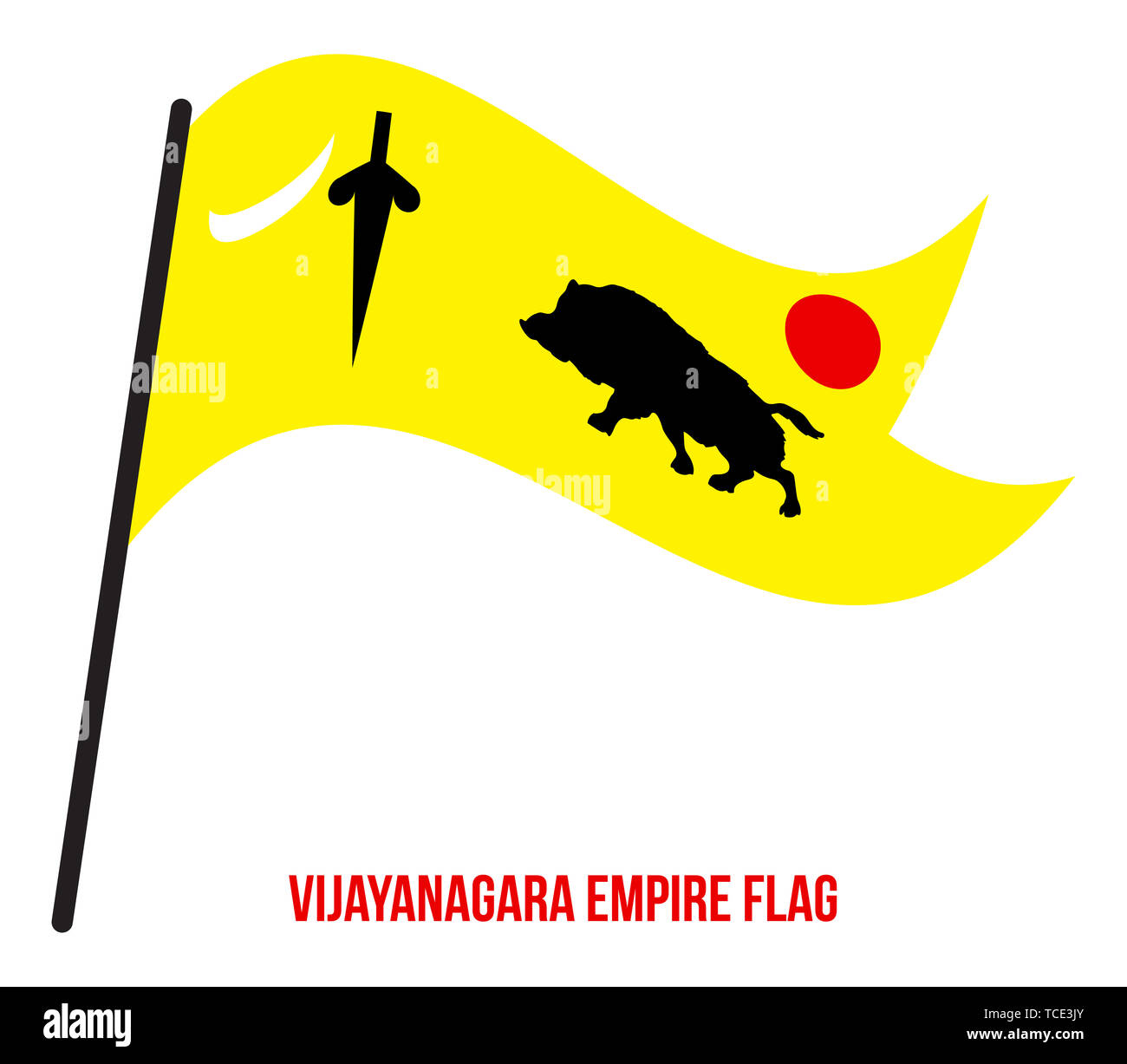 Vijayanagara Empire (1336-1646) Flag Waving Vector Illustration on ...