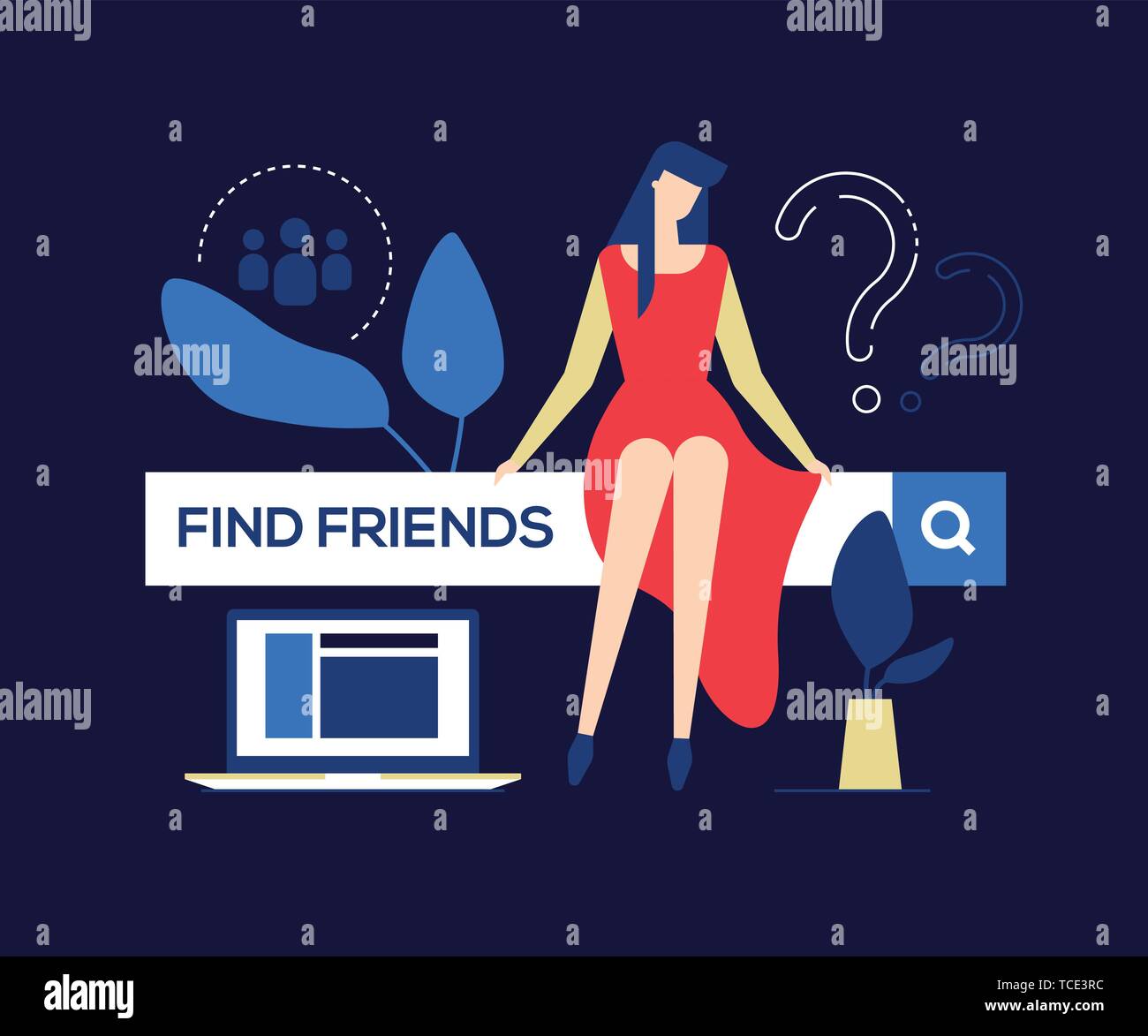 Find friends - modern colorful flat design style illustration Stock Vector Image & Art - Alamy