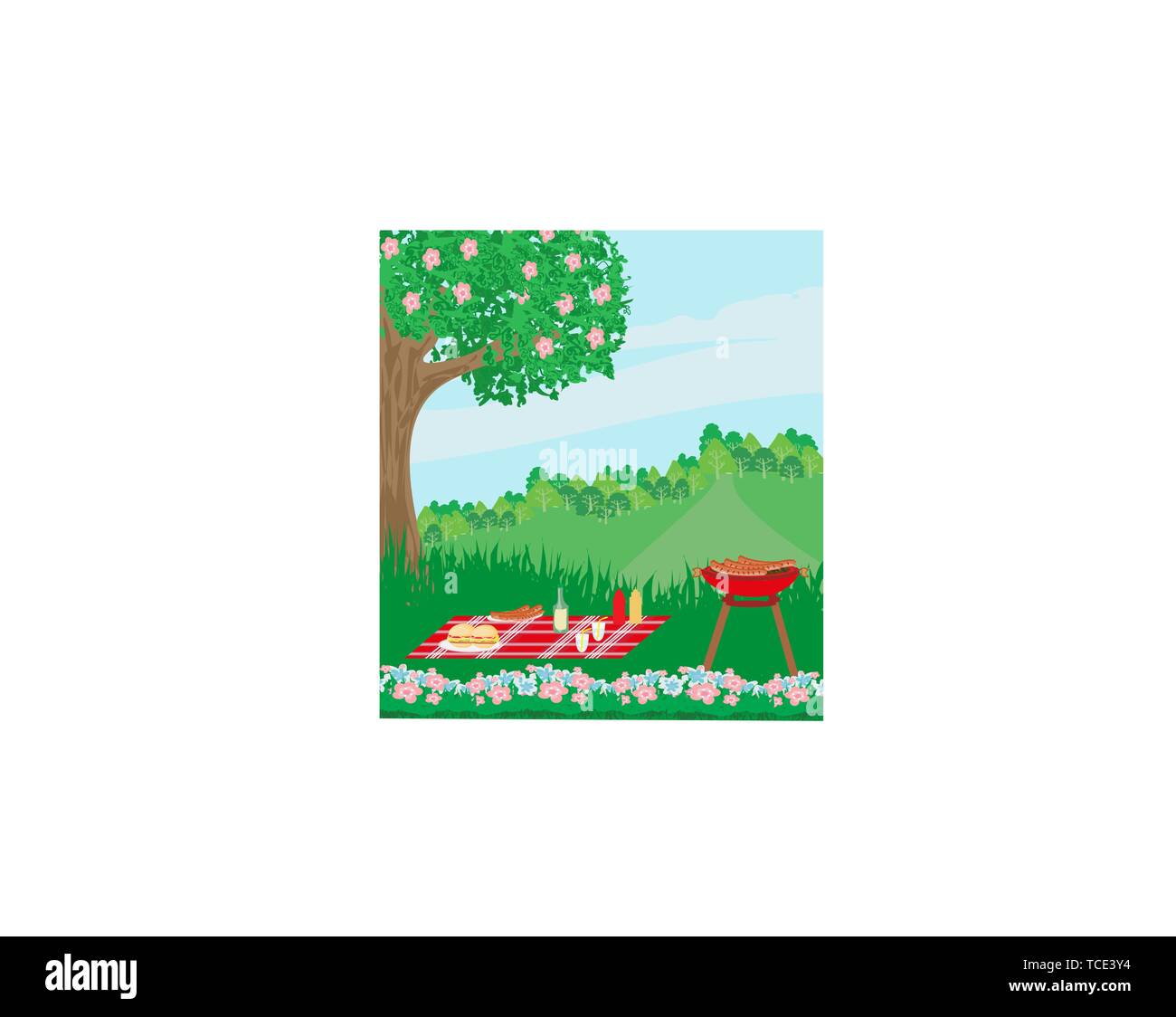Picnic in park design Stock Vector Images - Alamy