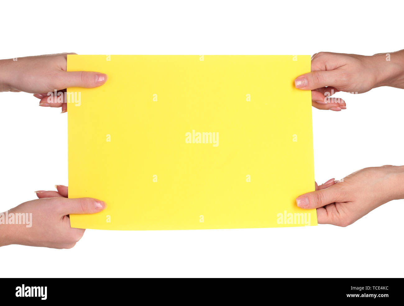 Four human hands holding Cut Out Stock Images & Pictures - Alamy