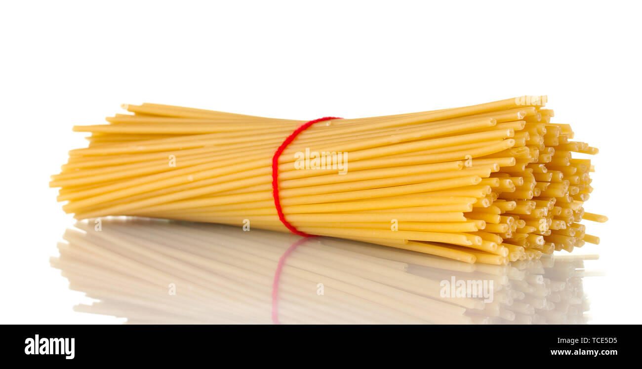 Bunch of spaghetti isolated on white Stock Photo - Alamy