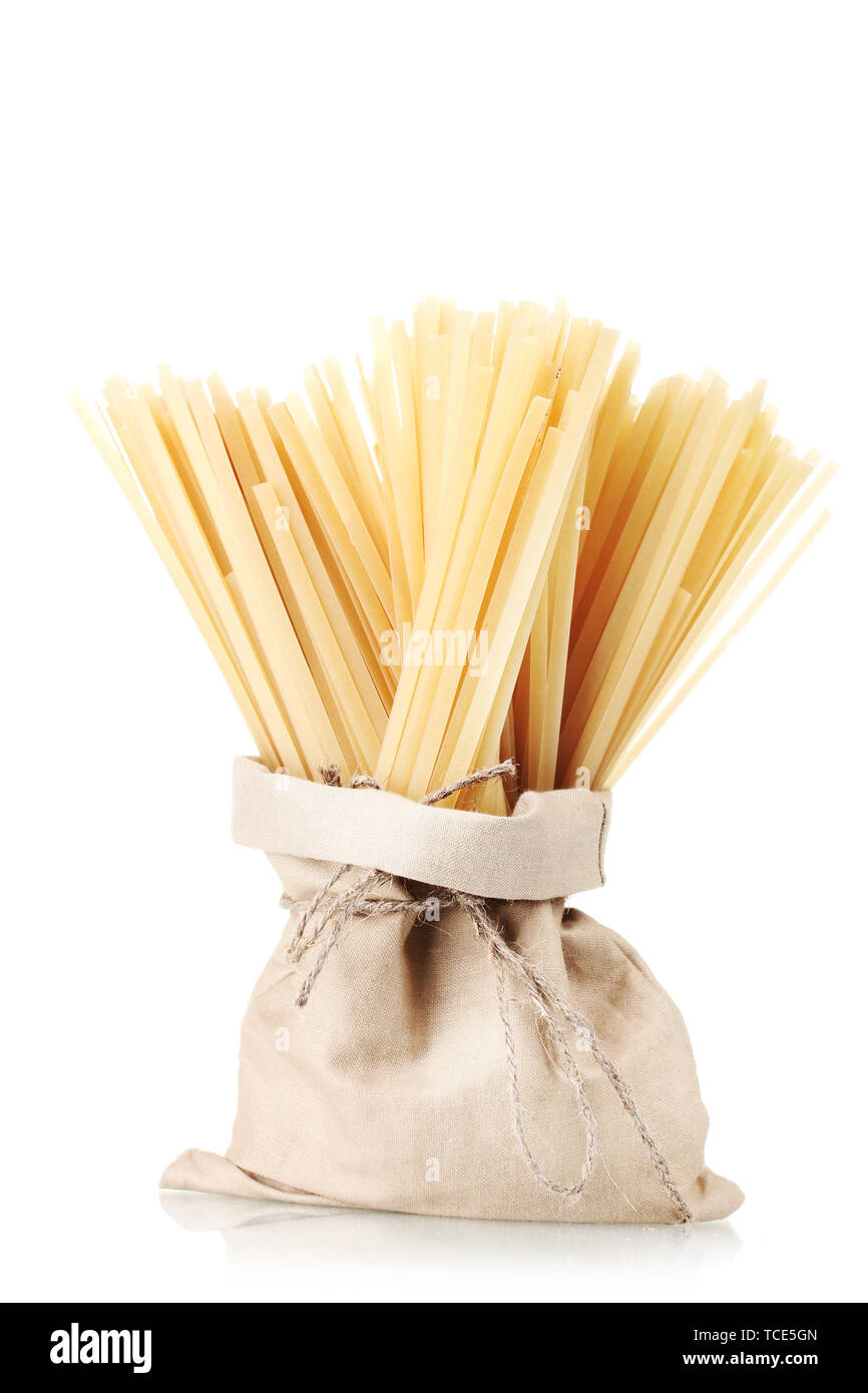 pasta in a bag isolated on white Stock Photo - Alamy