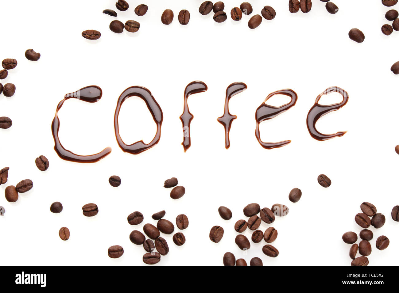 coffee text isolated on white Stock Photo - Alamy
