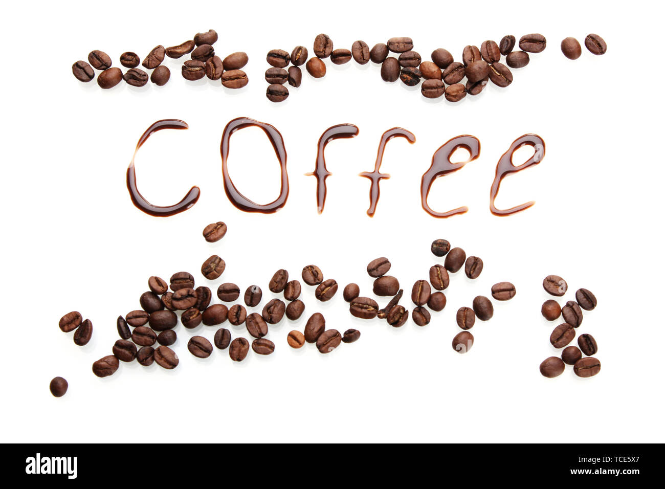 Inscription coffee isolated on white Stock Photo - Alamy