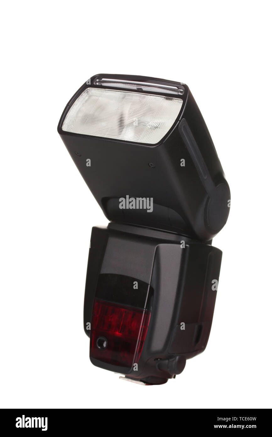 Camera flash isolated on white Stock Photo - Alamy