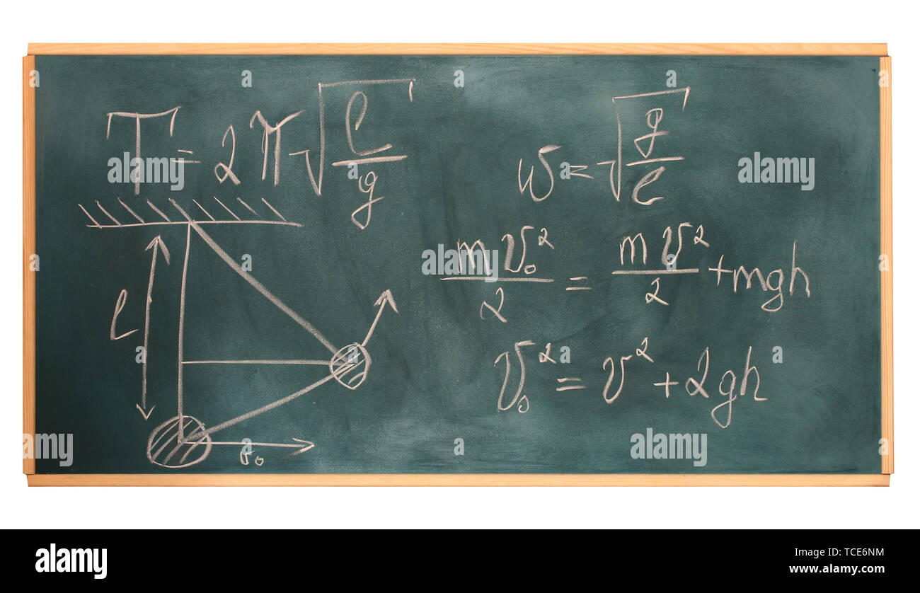 formulas written on green chalkboard Stock Photo - Alamy