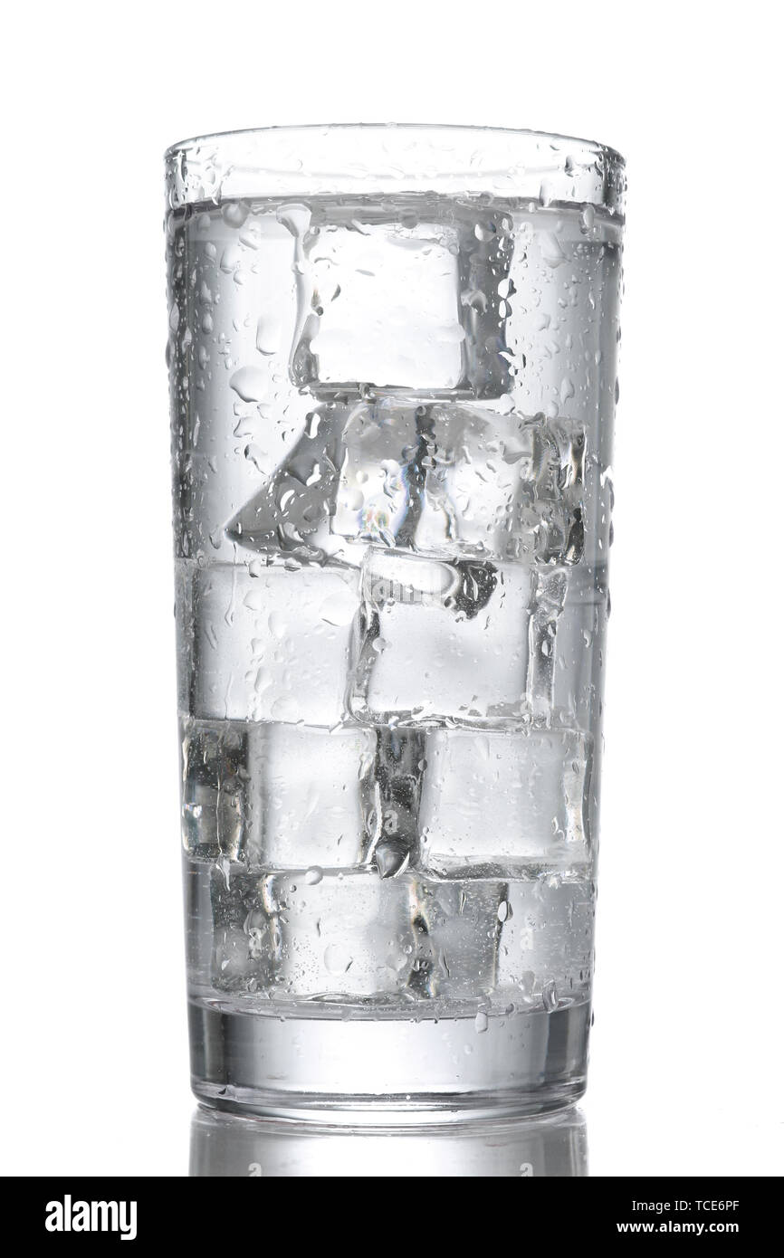 glass of water with ice isolated on white Stock Photo - Alamy