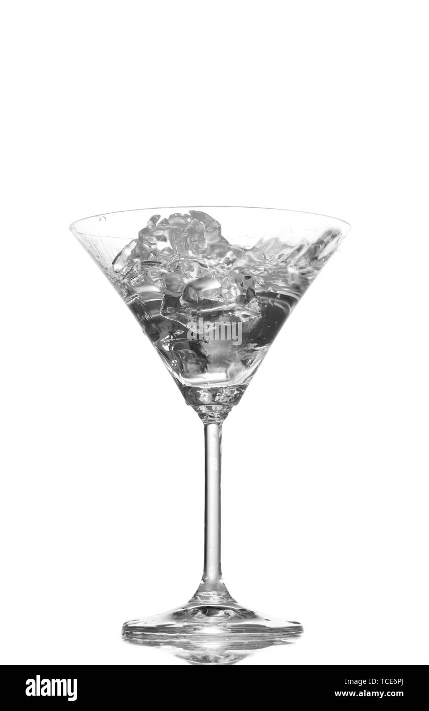 fresh water in glass with ice cubes isolated on white Stock Photo - Alamy