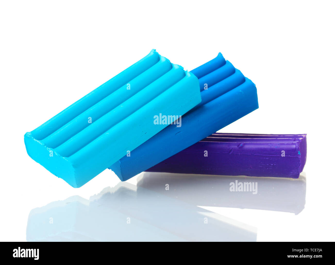 Children bright blue plasticine isolated on white Stock Photo - Alamy