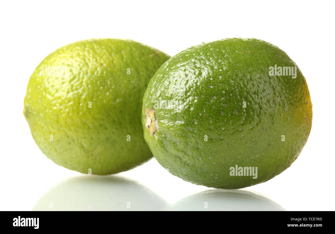 two ripe limes isolated on white Stock Photo - Alamy