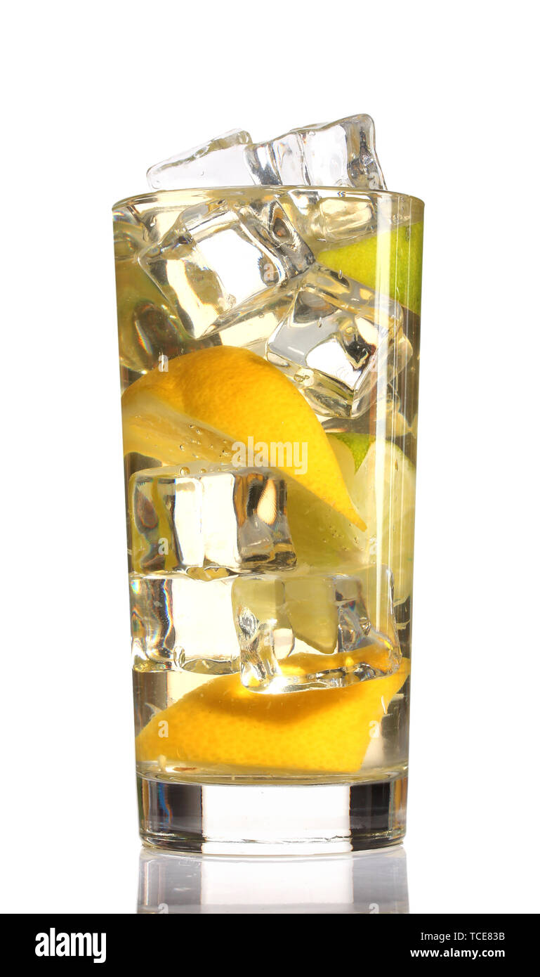 cold fresh lemonade isolated on white Stock Photo - Alamy
