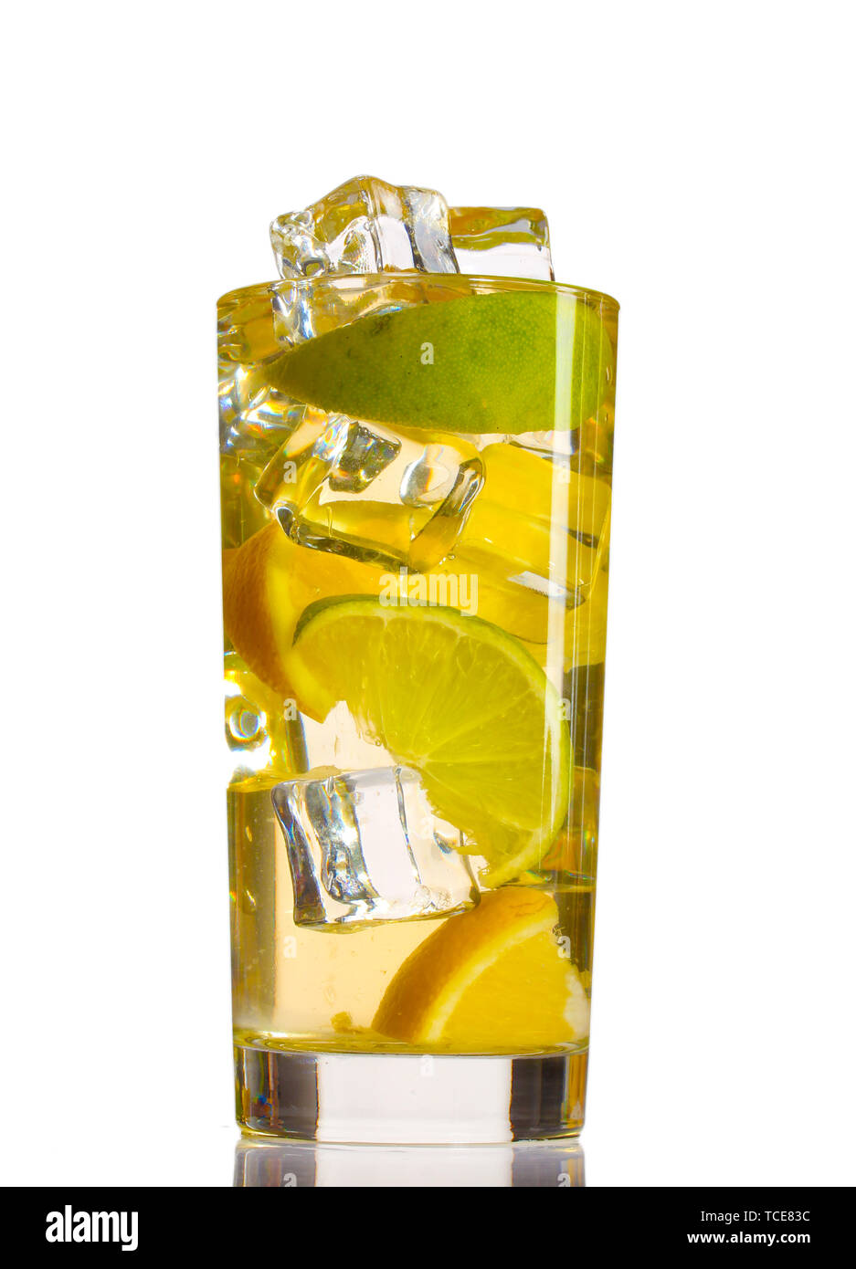 cold fresh lemonade isolated on white Stock Photo - Alamy