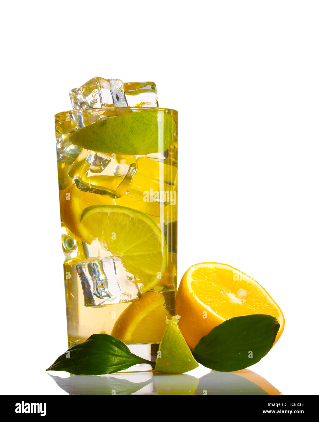 cold fresh lemonade isolated on white Stock Photo - Alamy