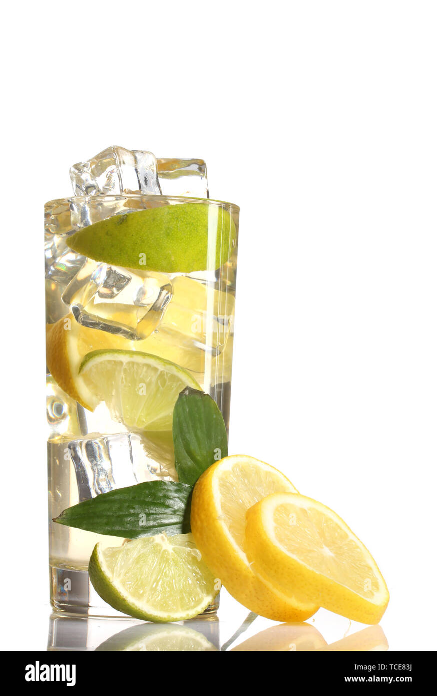 cold fresh lemonade isolated on white Stock Photo - Alamy