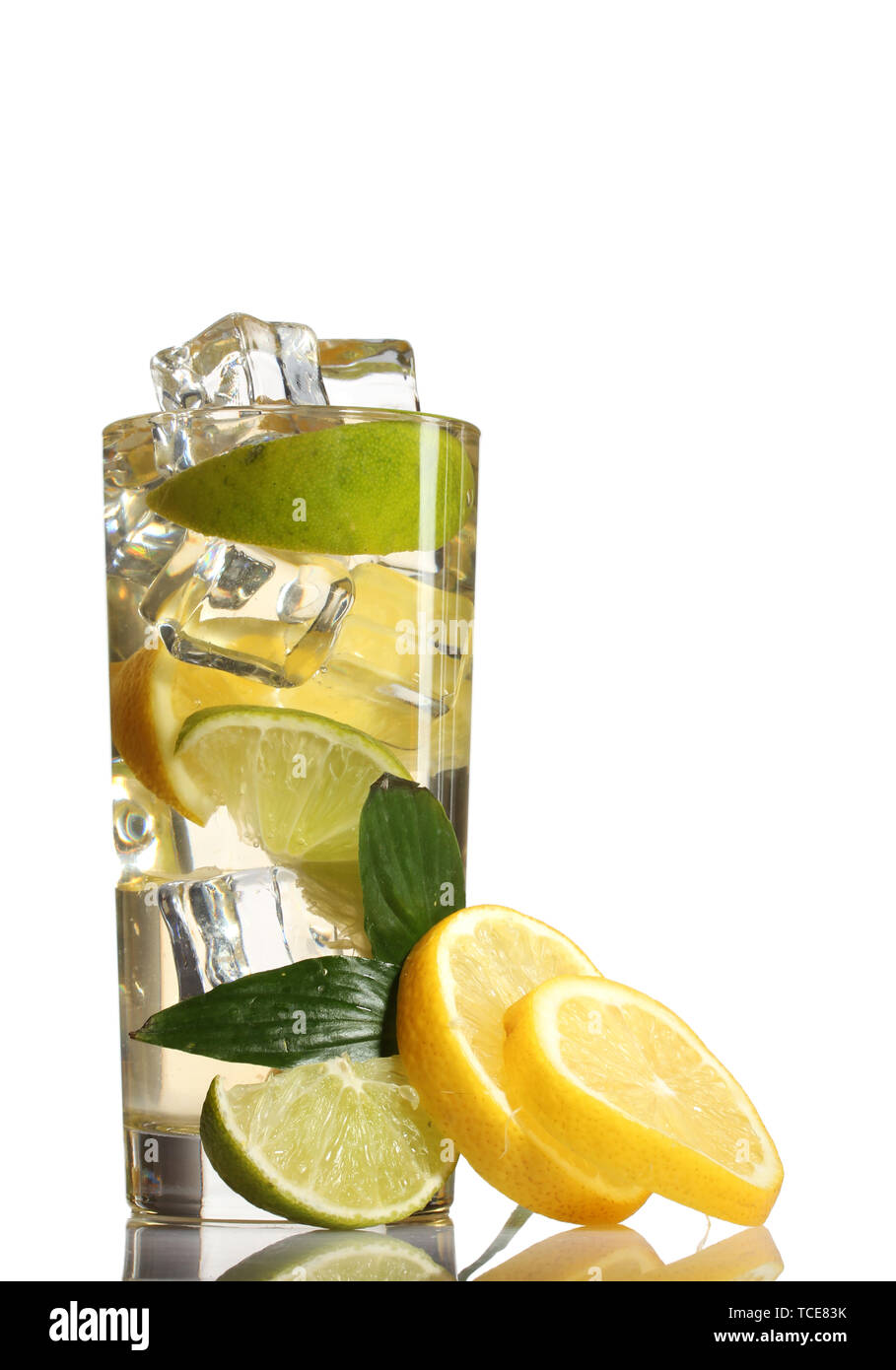 cold fresh lemonade isolated on white Stock Photo - Alamy