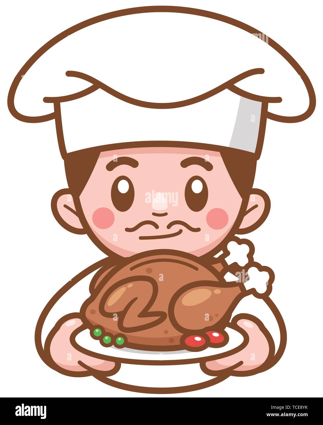 Vector illustration of Cartoon Chef presenting food Stock Vector Image ...