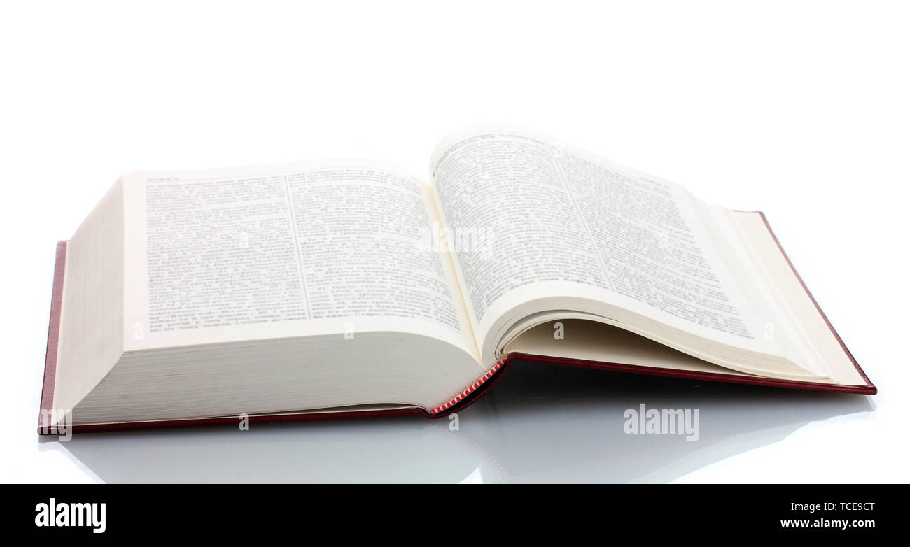 Big open book isolated on white Stock Photo - Alamy