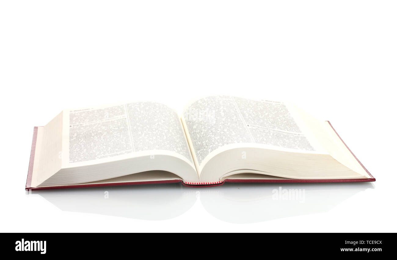 Big open book isolated on white Stock Photo - Alamy