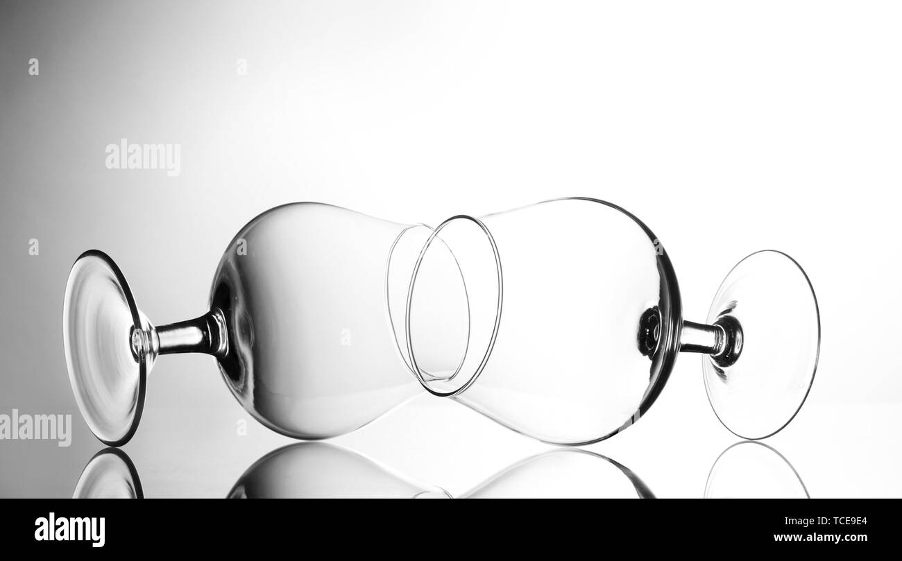 Two empty glasses isolated on white Stock Photo - Alamy