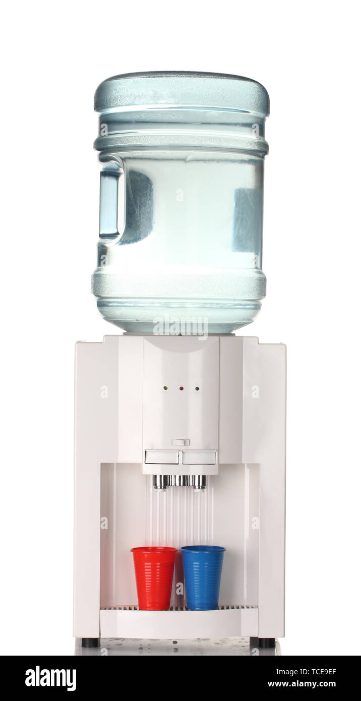 Electric water cooler isolated on white Stock Photo - Alamy