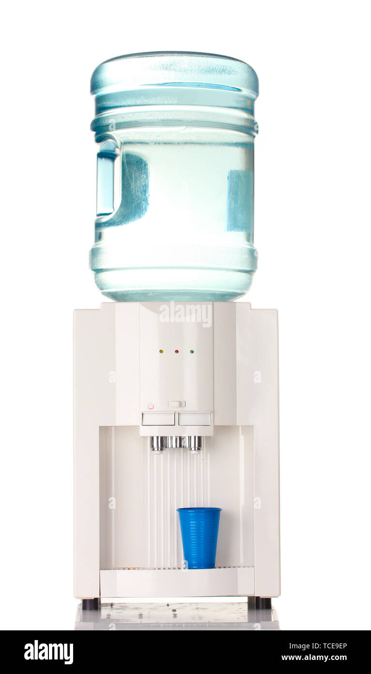 Electric water cooler isolated on white Stock Photo - Alamy