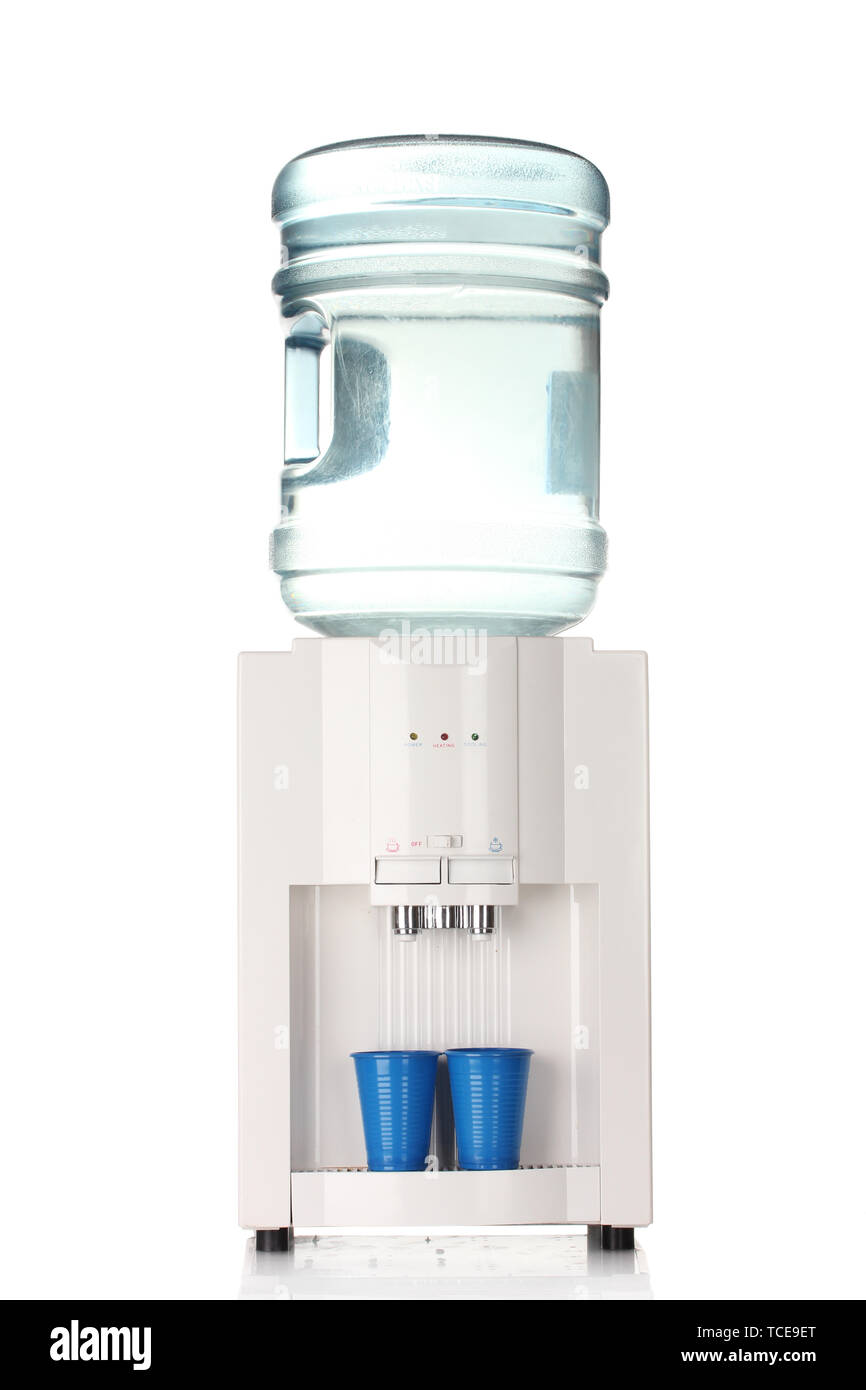 Electric water cooler isolated on white Stock Photo - Alamy