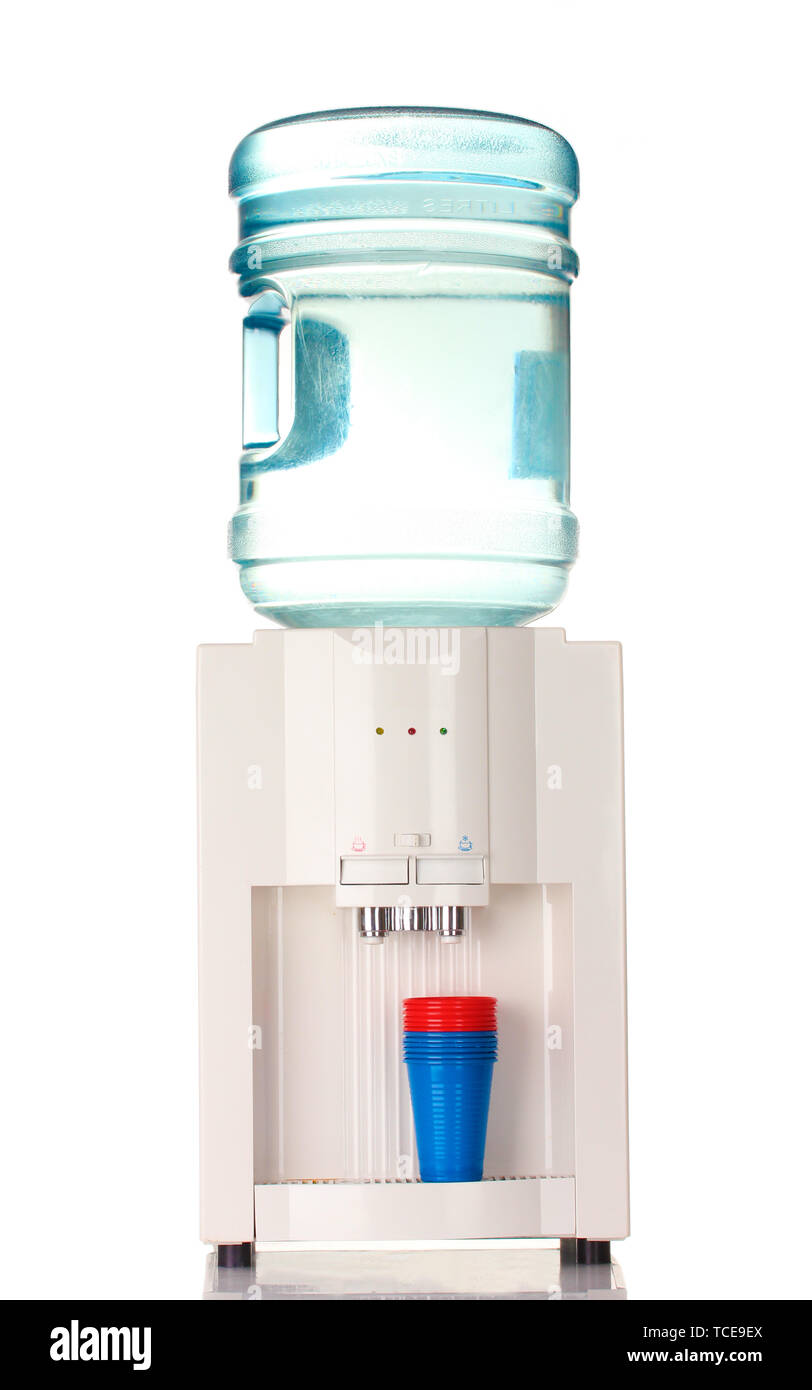 Electric water cooler isolated on white Stock Photo - Alamy