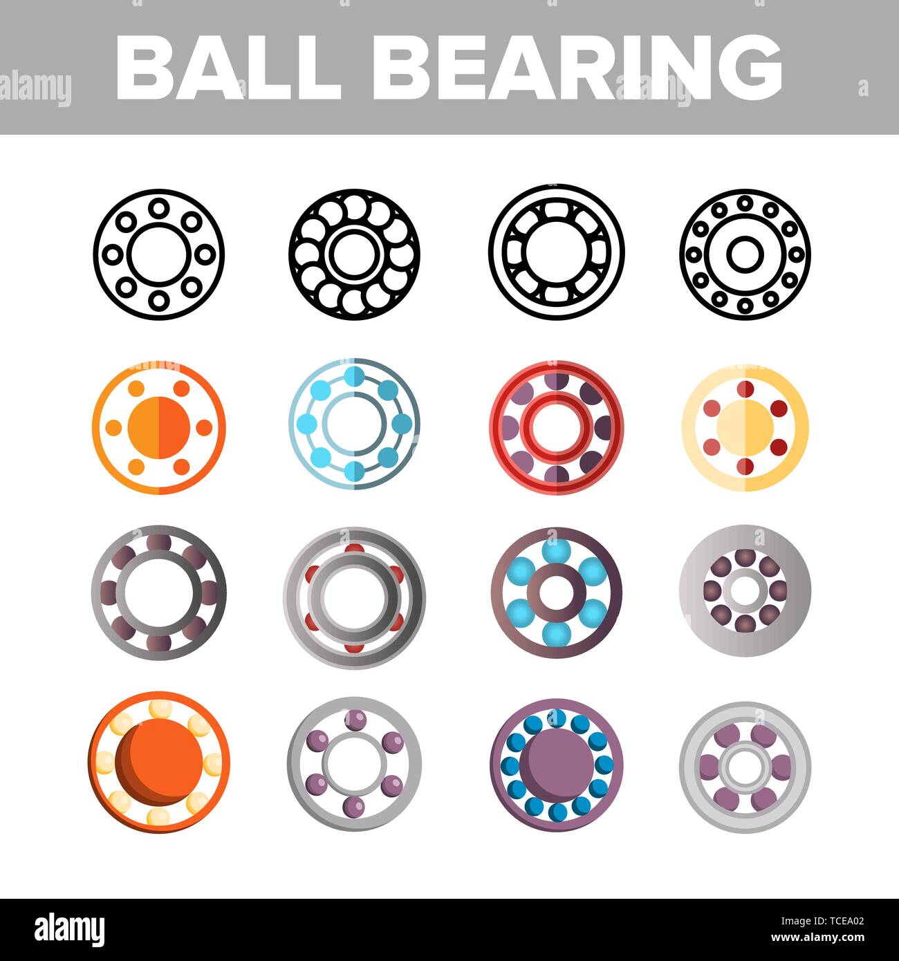 Bearing engineering drawing Stock Vector Images - Alamy
