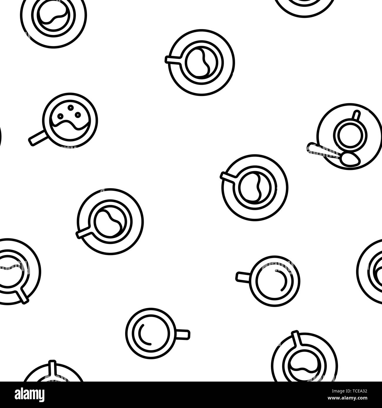 Coffee Mugs Top View Vector Seamless Pattern Stock Vector Image & Art ...