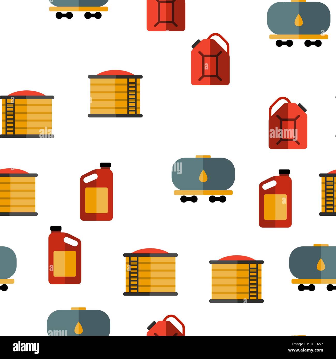 Gas, Petrol Tank Linear Vector Seamless Pattern Stock Vector Image ...