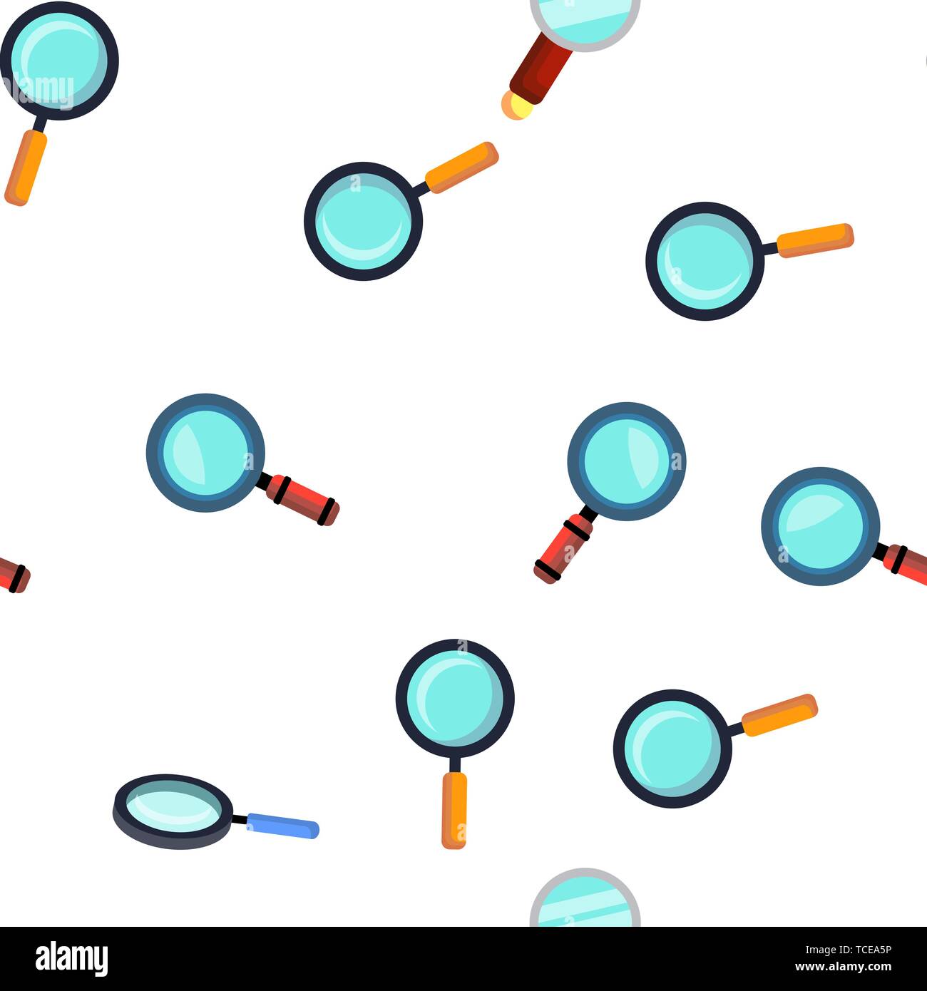 Magnifying Glass, Magnifier Linear Vector Seamless Pattern Stock Vector Image & Art - Alamy