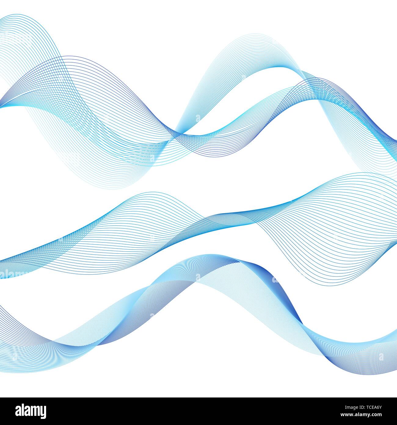 Fine vector blue wave isolate on white background Stock Vector Image ...