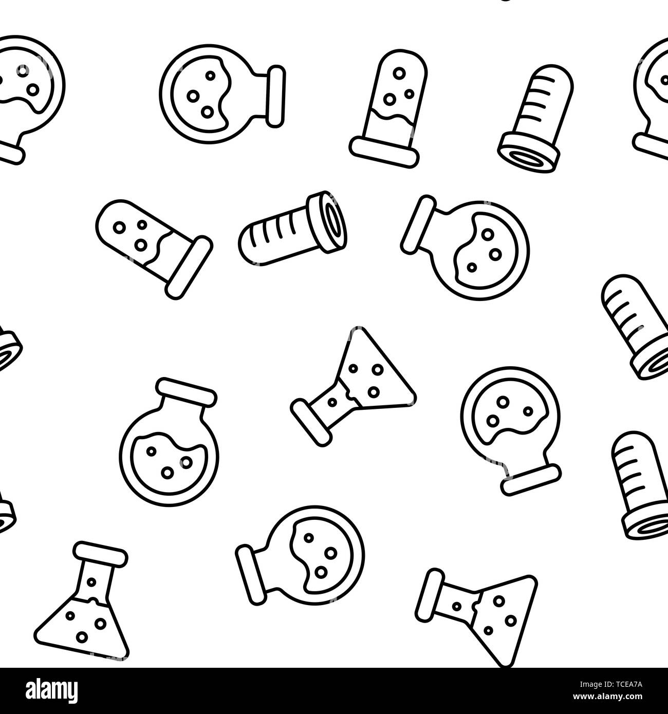 Test Tubes And Flasks Vector Seamless Pattern Stock Vector Image & Art ...