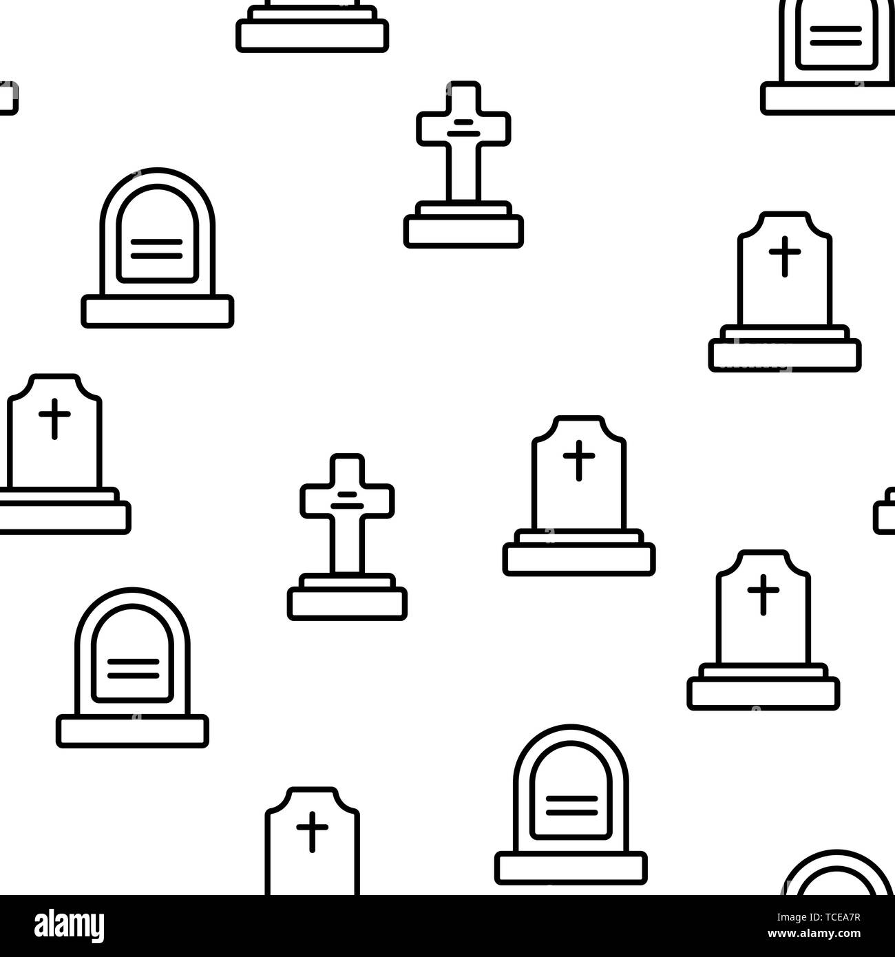Headstone, Gravestone, Tombstone Vector Seamless Pattern Stock Vector Image & Art - Alamy
